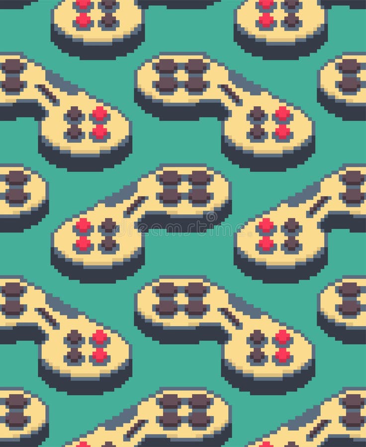 Gamepad Pixel Art. Joystick 8bit Stock Vector - Illustration of ...