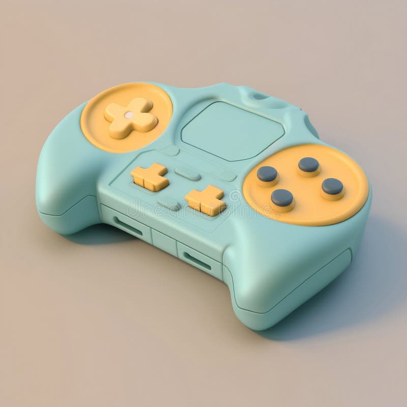 Gamepad Rendered in 3D with a Cartoon-style Appearance Stock ...