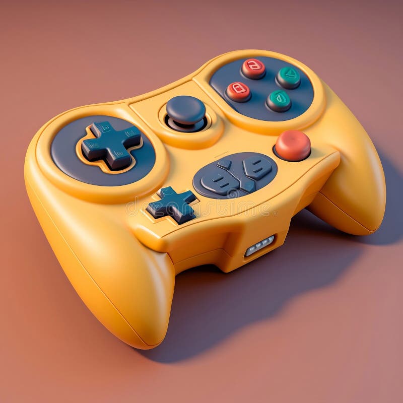 Gamepad Rendered in 3D with a Cartoon-style Appearance Stock ...