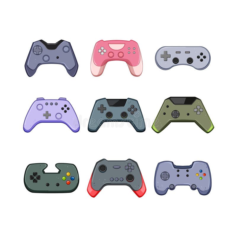 Gamepad Set Cartoon Vector Illustration Stock Illustration ...