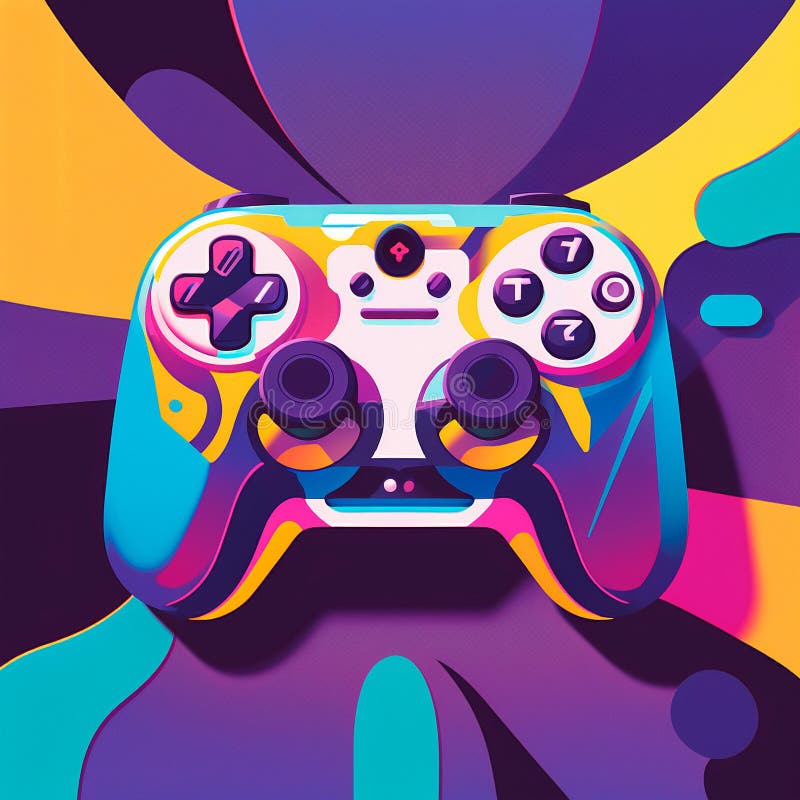 A Gamepad in the Style of Pop Art and Anime Stock Illustration ...