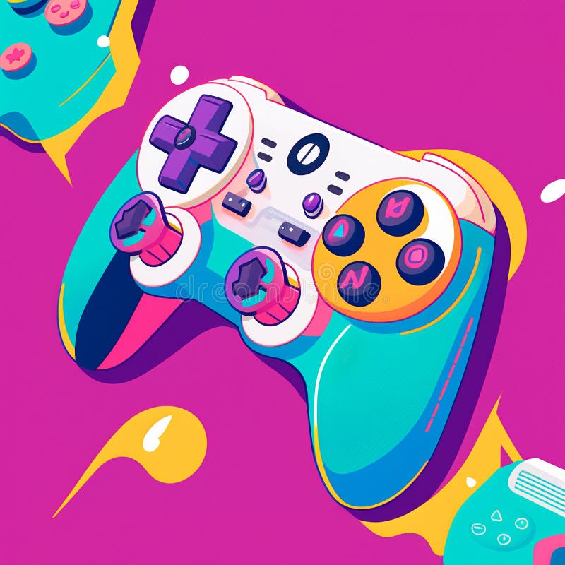 A Gamepad in the Style of Pop Art and Anime Stock Illustration ...