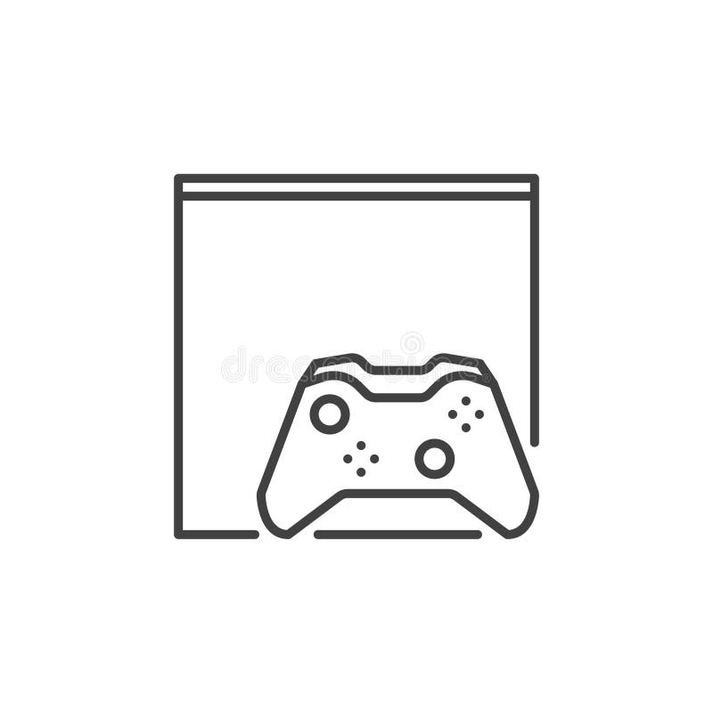 Gamepad with Video Game Console Icon in Outline Style Stock Vector ...