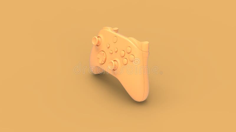 Gamepad Yellow Joystick 3d Illustration Stock Illustration ...