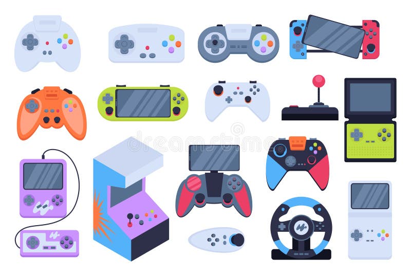 Gamepads Mega Set in Flat Design. Vector Illustration Isolated Graphic ...