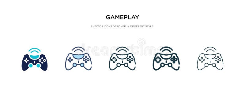 Gameplay Icon In Different Style Vector Illustration. Two Colored And ...