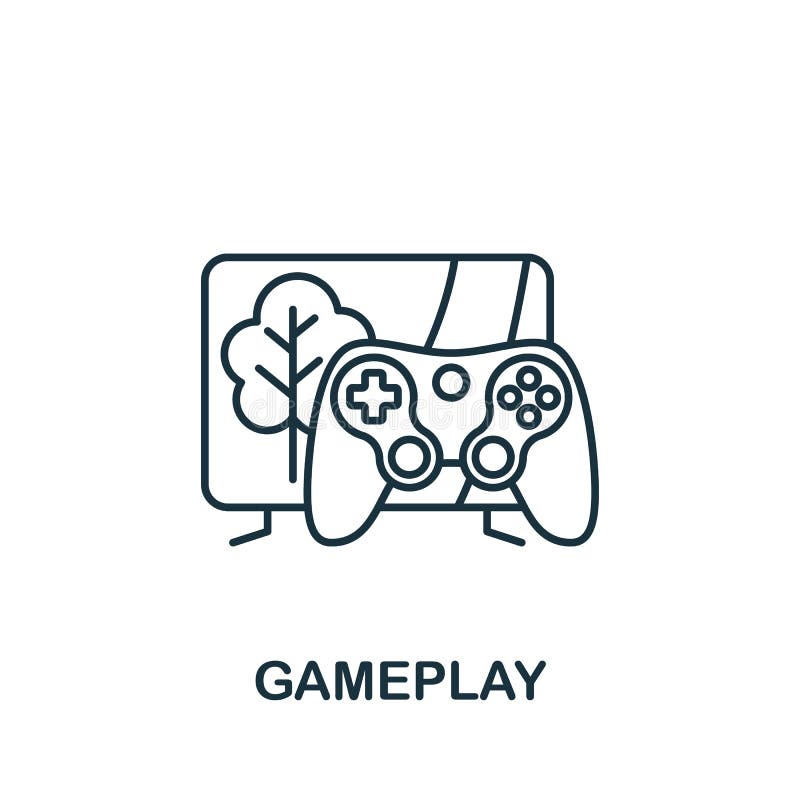 Gameplay Icon. Monochrome Simple Line Game Element Icon for Templates ...