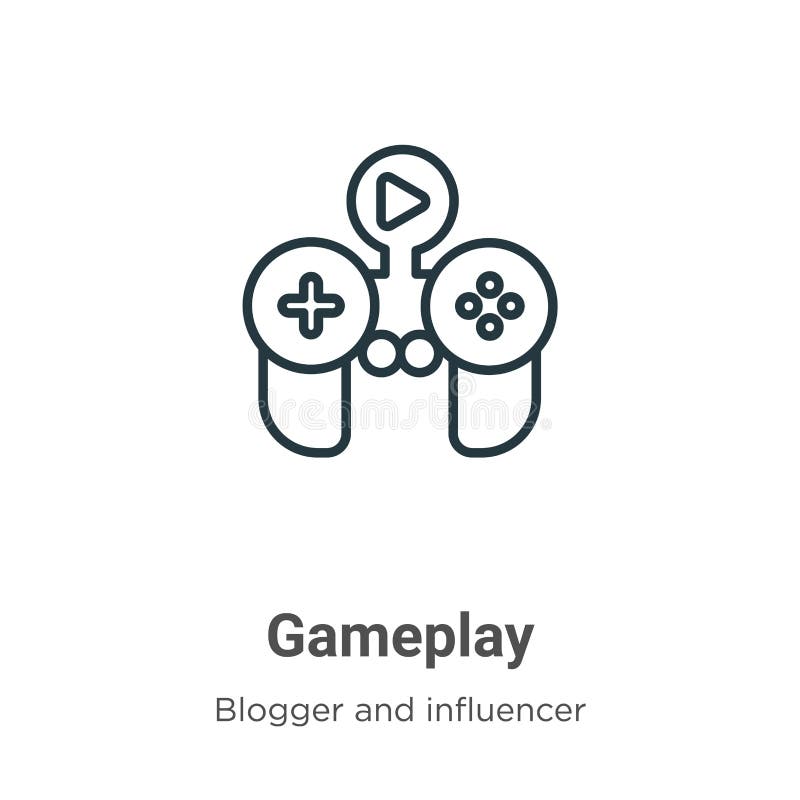 Gameplay Outline Vector Icon. Thin Line Black Gameplay Icon, Flat ...