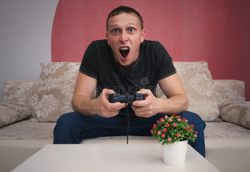 Gamer. stock photo. Image of hands, controller, angry - 128409720
