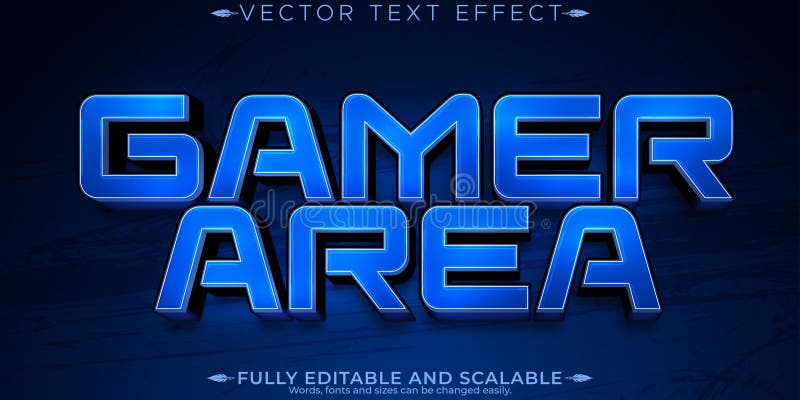 Gamer Area Text Effect, Editable Gaming and Player Text Style Stock ...