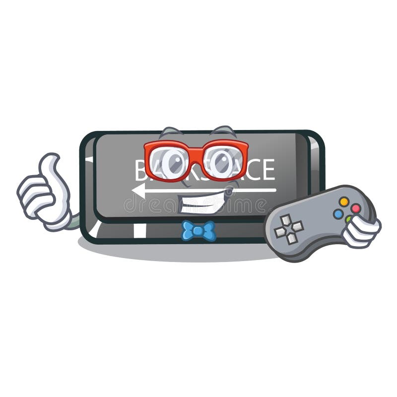Gamer Backspace Button Installed on Cartoon Keyboard Stock Vector ... Gamer Backspace Button Installed on Cartoon Keyboard Stock Vector ...