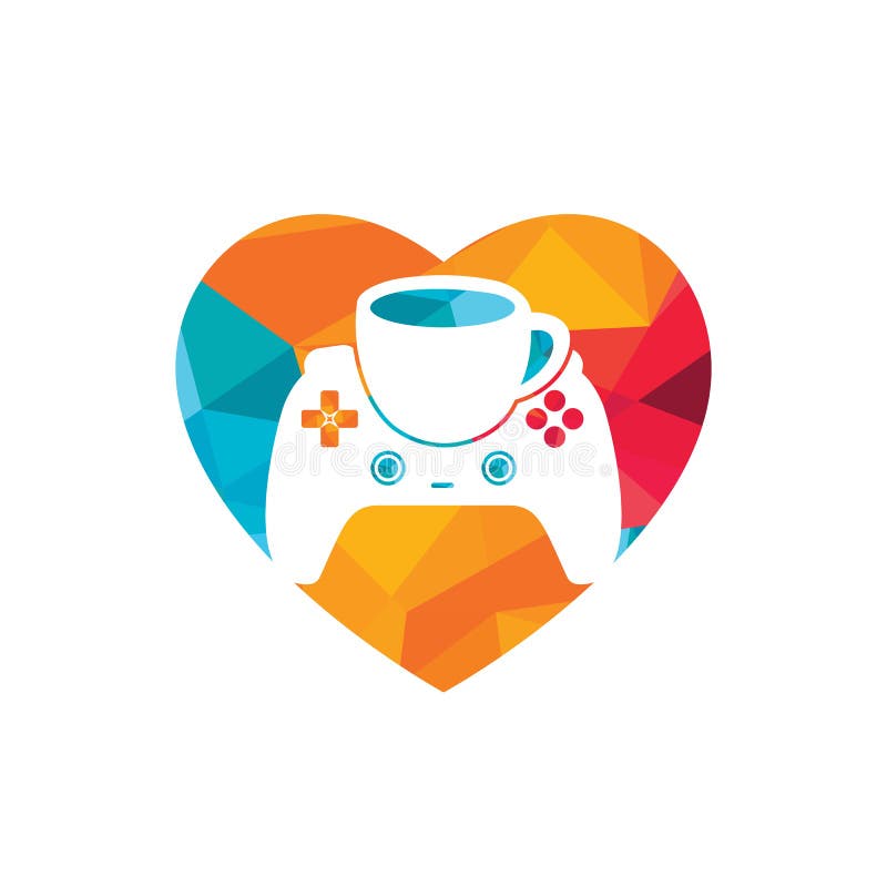 Gamer Cafe Vector Logo Design Template. Stock Vector - Illustration of ...
