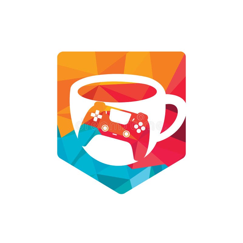 Gamer Cafe Vector Logo Design Template. Stock Vector - Illustration of ...