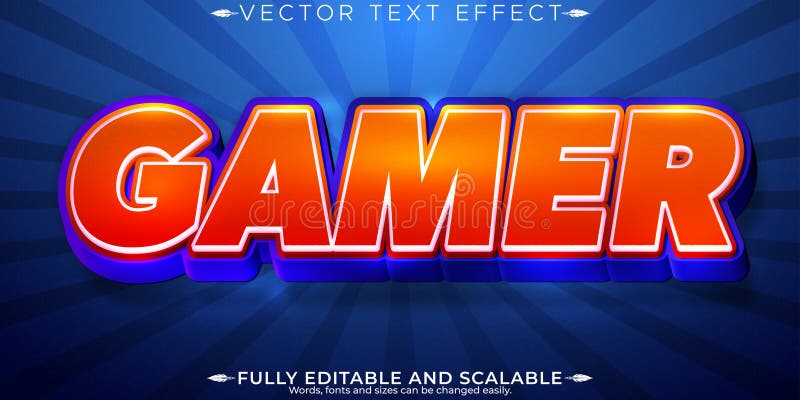 Gamer Cartoon Text Effect, Editable Kids and School Text Style Stock ...
