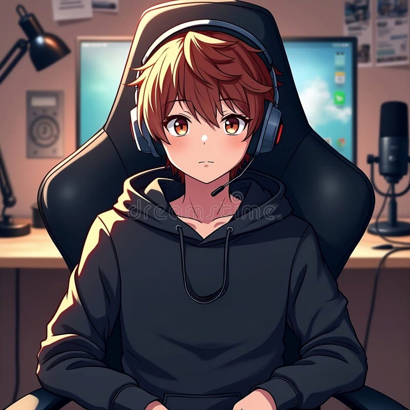 Gamer and Content Creator stock illustration. Illustration of adult ...