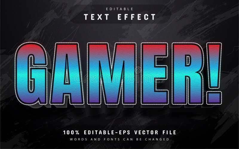 Gamer 3d Text Effect with Gradient Stock Vector - Illustration of ...