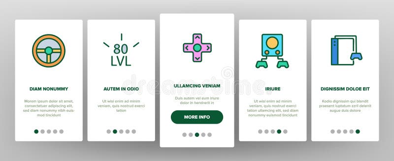 Gamer Device Onboard Icons Set Vector Vektor Abbildung - Illustration ...