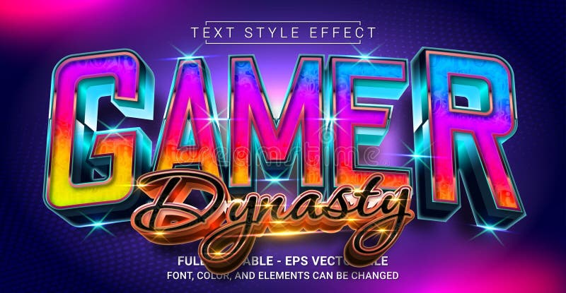 Gamer Dynasty Text Style Effect. Editable Graphic Text Template Stock ...