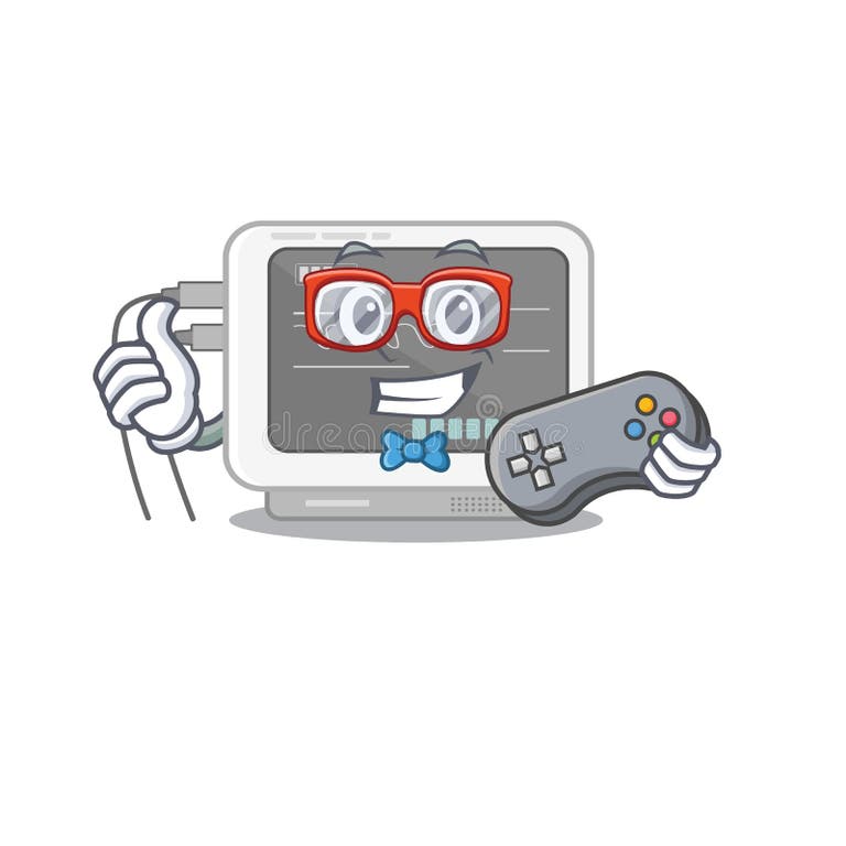 Gamer Ecg Machine Isolated in the Character Stock Vector - Illustration ...