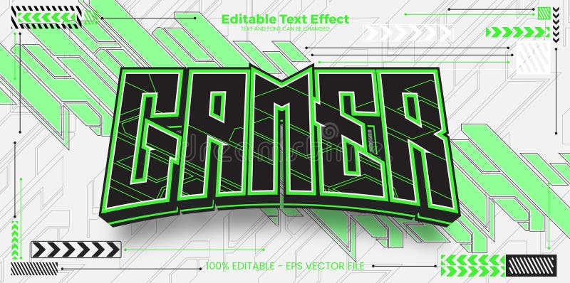 Gamer Editable Text Effect in Modern Cyber Trend Style Stock Vector ...