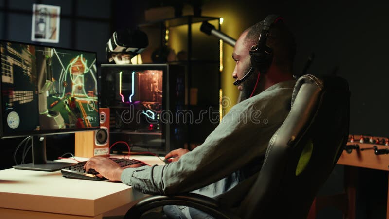 Gamer Feeling Upset after Being Defeated by Rival Players in Game Stock ...