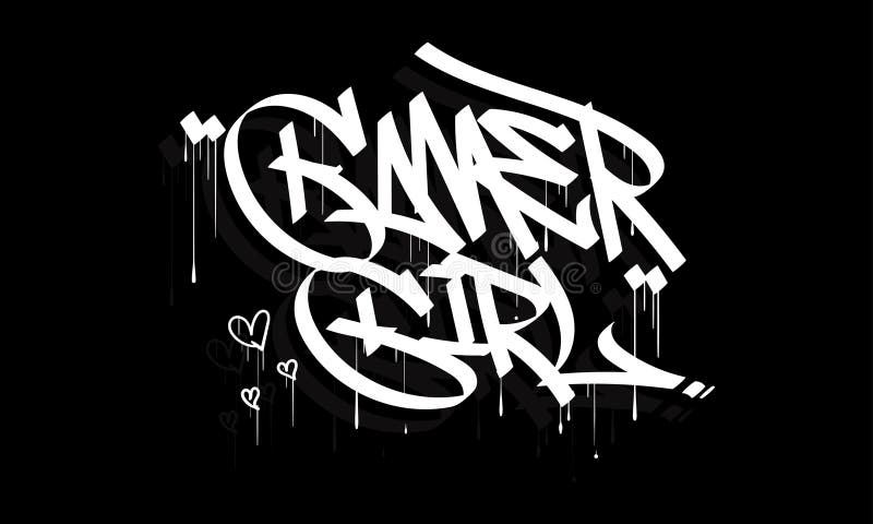 GAMER GIRL Graffiti Tag Style Design Stock Vector - Illustration of ...