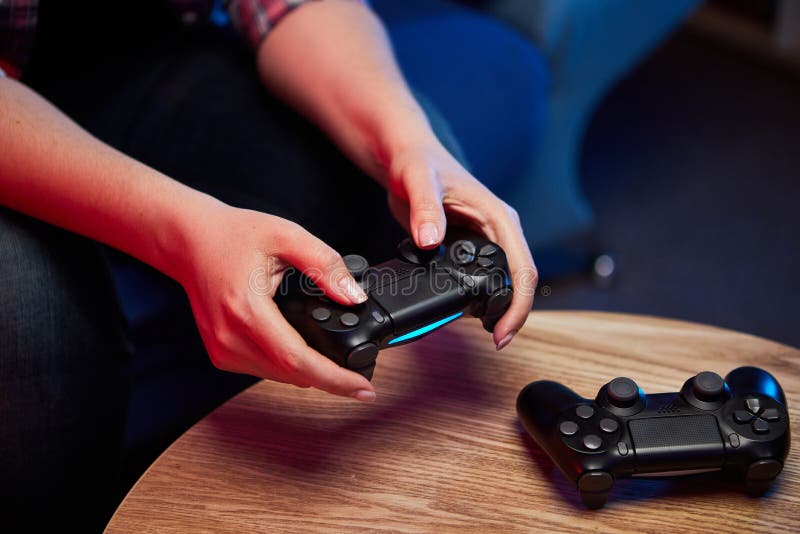 Gamer Holding Gamepad, Controller or Videogame Joystick Console in ...