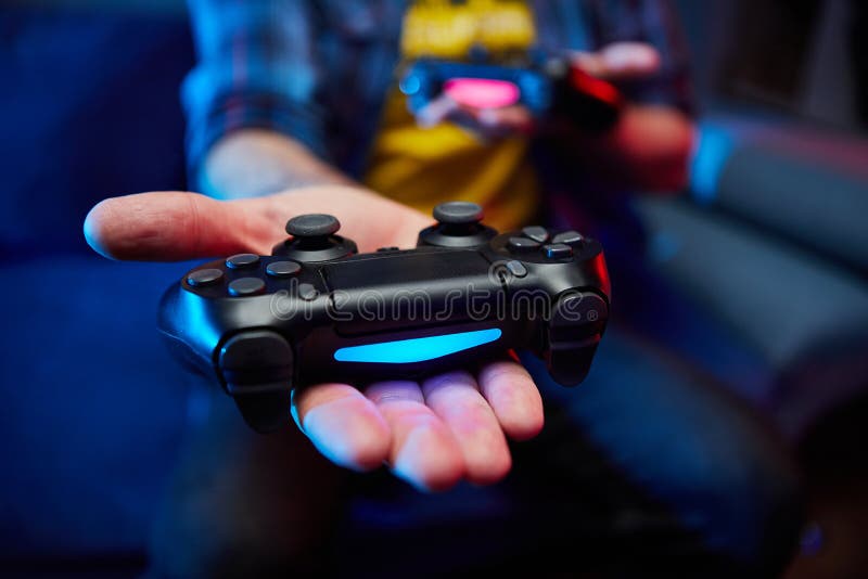 Gamer Holding Gamepad, Controller or Videogame Joystick Console in ...