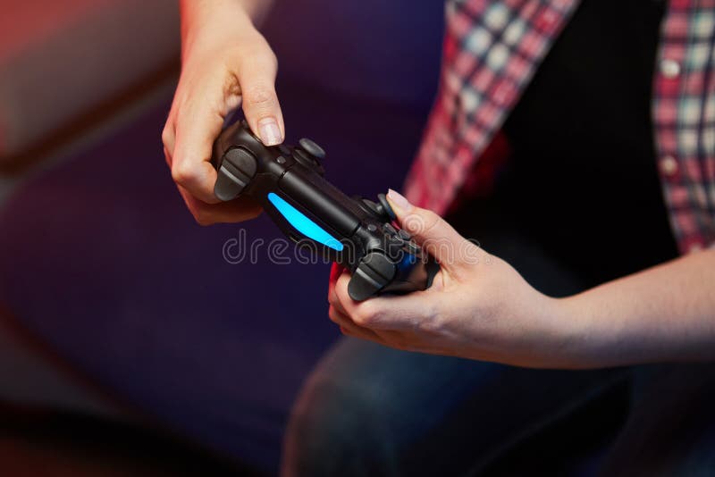 Gamer Holding Gamepad, Controller or Videogame Joystick Console in ...