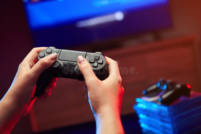 Gamer Holding Gamepad, Controller or Videogame Joystick Console in ...