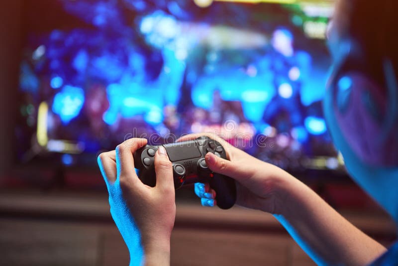 Gamer Holding Gamepad, Controller or Videogame Joystick Console in ...