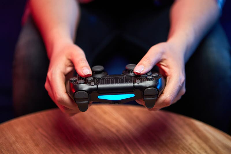 Gamer Holding Gamepad, Controller or Videogame Joystick Console in ...