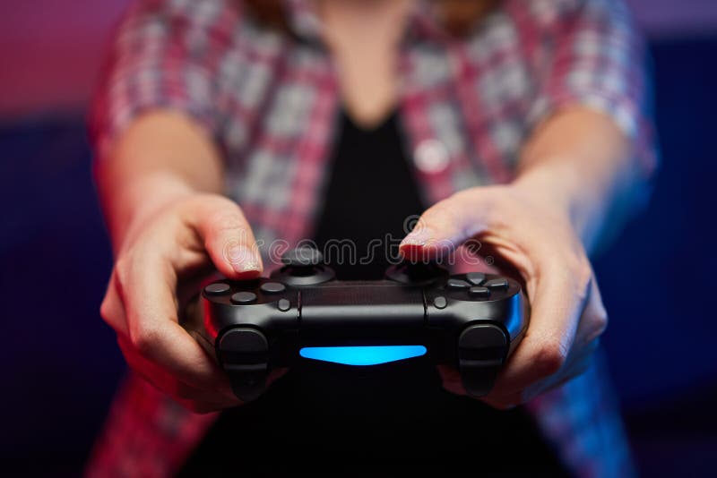 Gamer Holding Gamepad, Controller or Videogame Joystick Console in ...