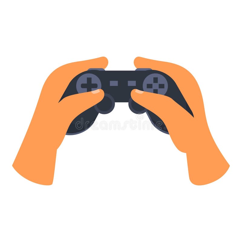 Gamer Holding a Video Game Controller with Both Hands Stock ...