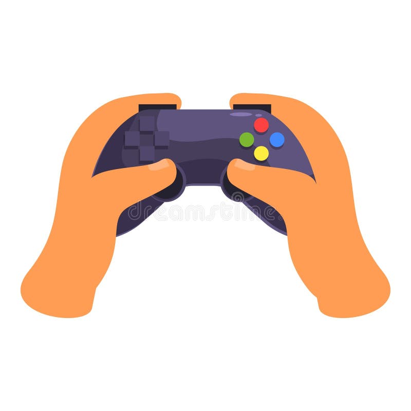Gamer Holding Video Game Controller Playing Console Stock Illustration ...