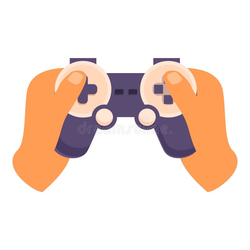 Gamer Holding Wireless Controller Playing Video Game Stock Illustration ...