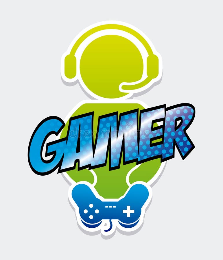 The gamer icon set stock vector. Illustration of game - 58366120