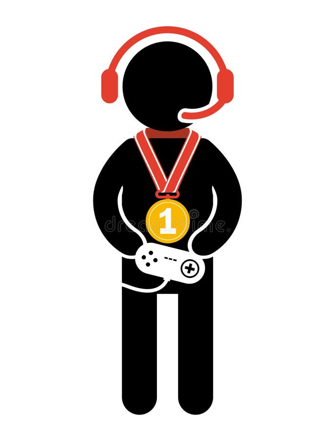 Gamer icon stock illustration. Illustration of medal - 48313887