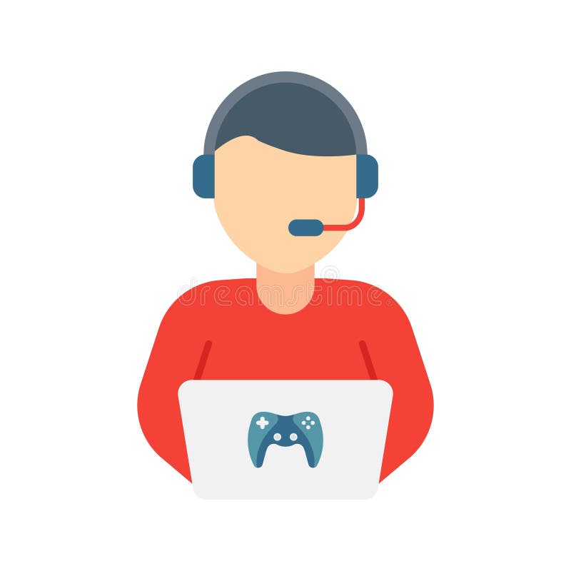 New Gamer Pc Icon Vector Flat Stock Vector - Illustration of flat ...