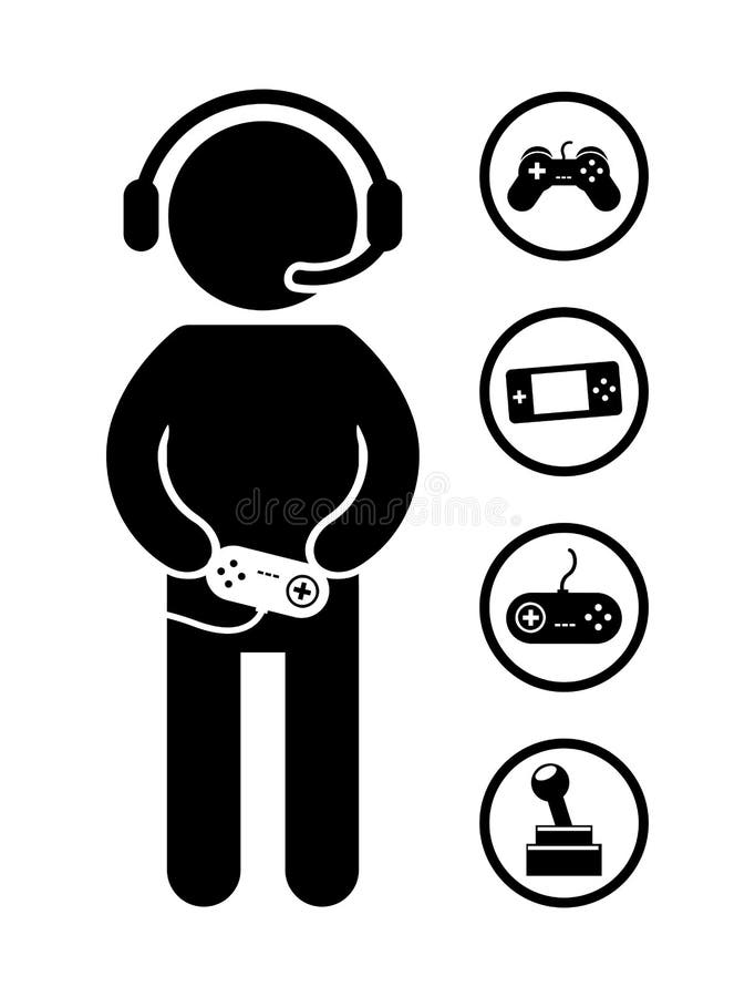 Gamer icons stock vector. Illustration of futuristic - 32922849