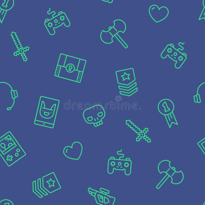 Gamer Icons Background stock vector. Illustration of heart - 76936426