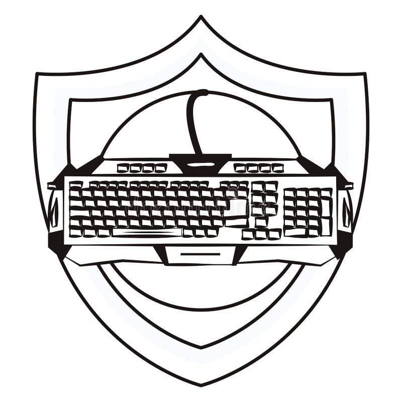 Gamer Keyboard Device Shield Emblem Stock Vector - Illustration of ...