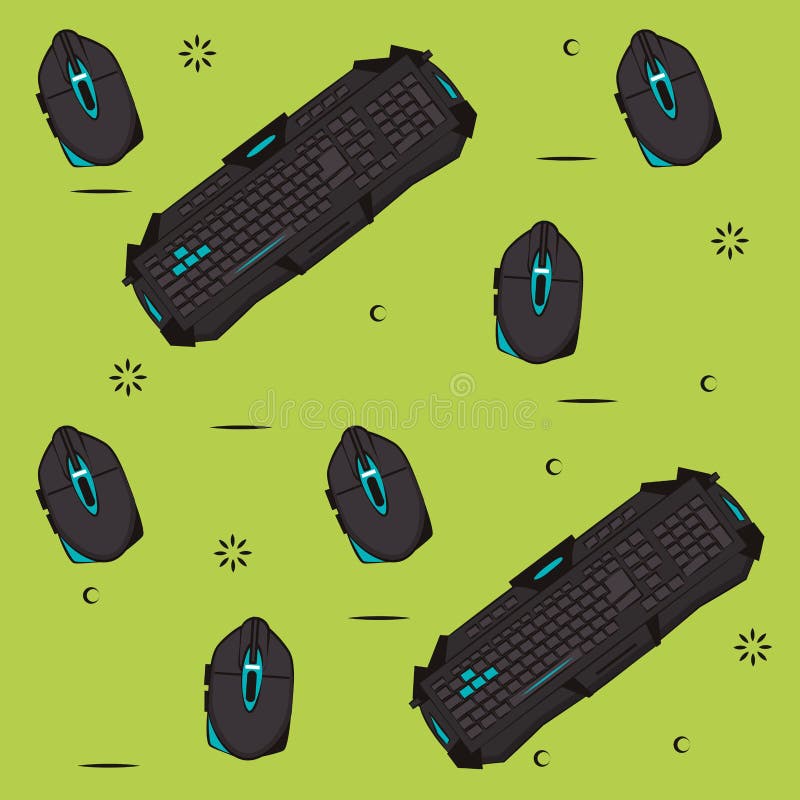 Gamer keyboard and mouse stock vector. Illustration of object - 144565820
