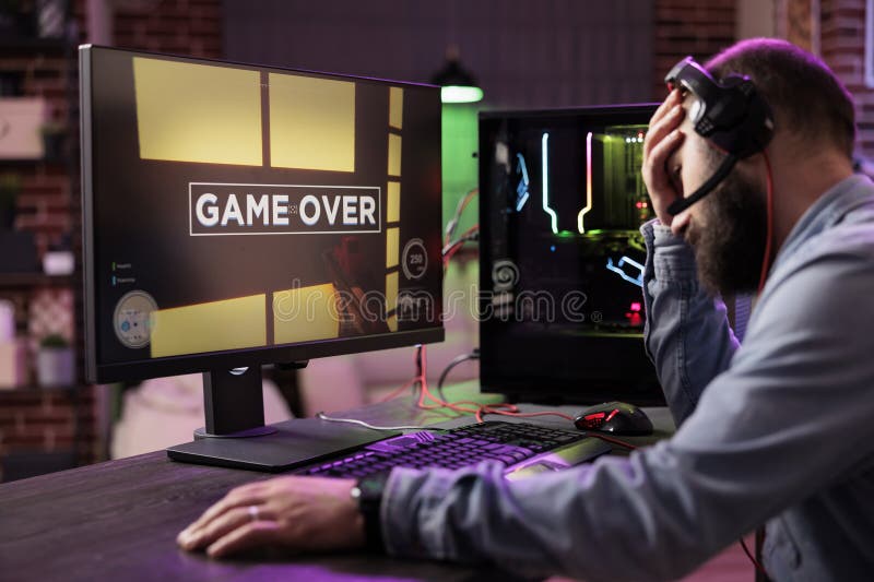Gamer Losing Videogame on PC Stock Image - Image of upset, gaming ...