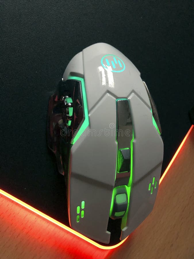 Gamer mouse with lights stock image. Image of entertainment - 143578589