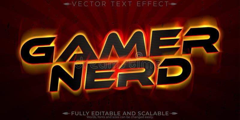 Gamer Nerd Text Effect, Editable Esport and Stream Text Style Stock ...