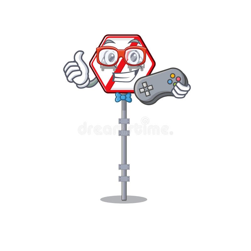 Gamer No Overtaking with the Mascot Shape Stock Vector - Illustration ...