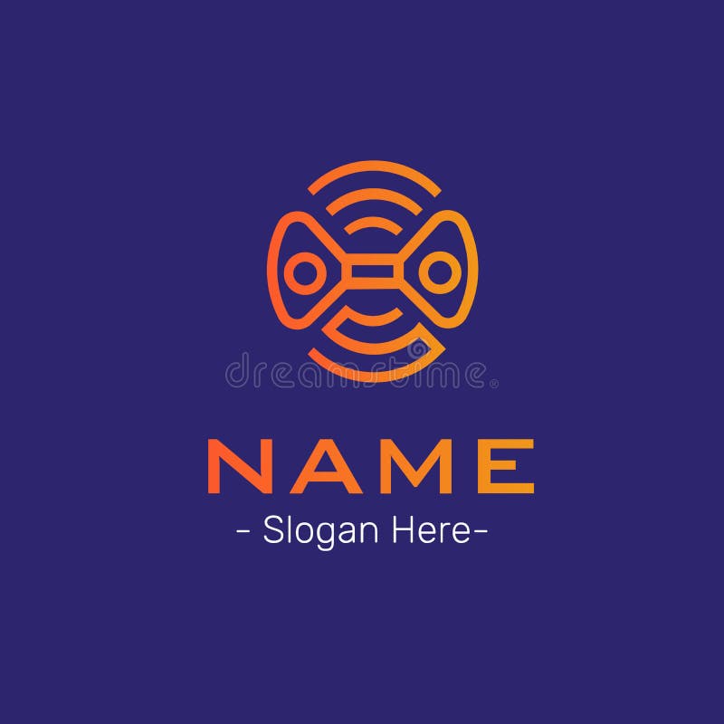 Gamer Online Design Logo Template Blue and Orange Gradient Stock Vector ...