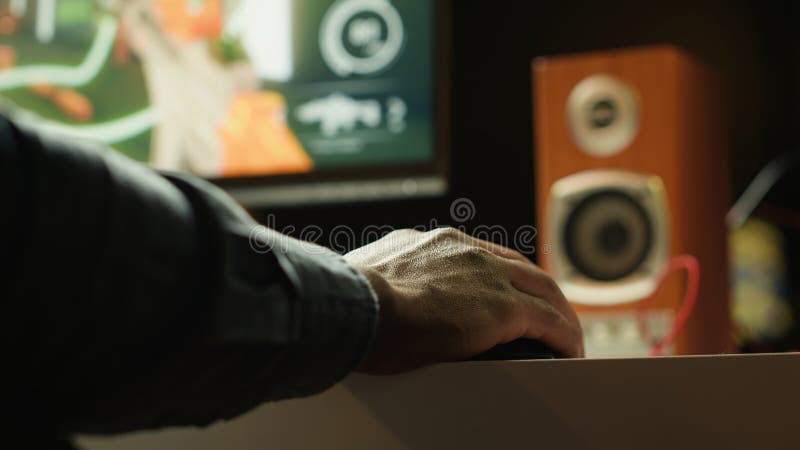 Close Up Shot of Man Using Keyboard and Mouse, Playing Online Game ...