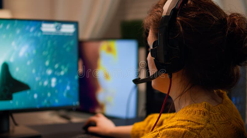 Gamer Playing Video Game on Championship Discussing with Teammates ...